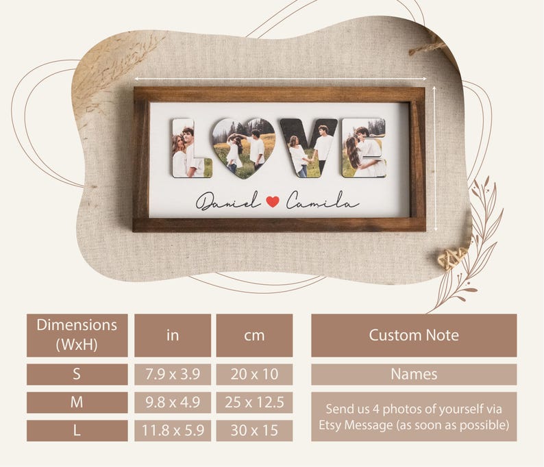 Personalized Photo Frame LOVE Sign for Romantic Table Decoration Y33 - Etsy
