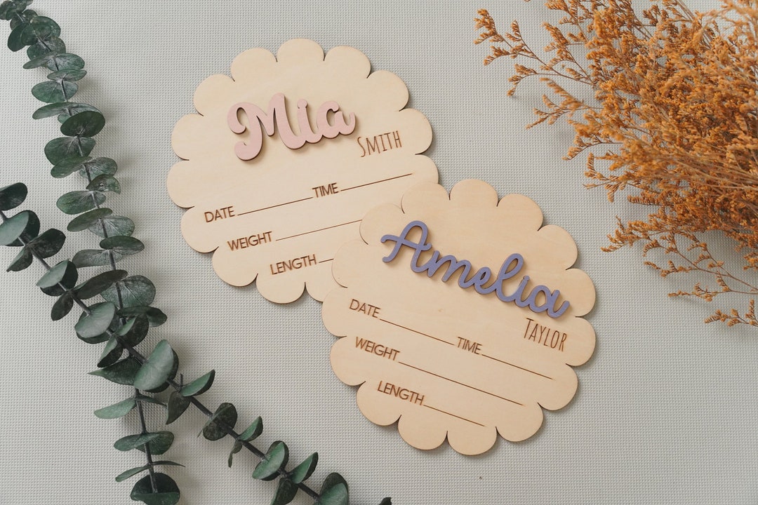 Baby Announcement Sign New Born Gifts Baby Name With Stats - Etsy Canada