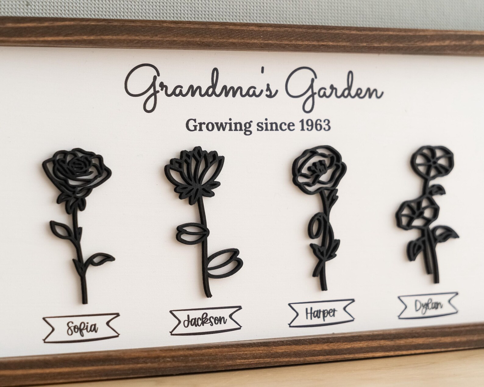 Personalized Wooden Family Garden Sign for Mom Grandma Gift E92 - Etsy