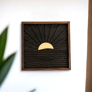 Sun Wood Wall Decor, Sunshine Wall Art, Minimalist Boho Sun, Sunrise ...