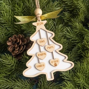 Personalized Family Christmas Tree Ornament 2024, With Family Member ...