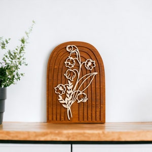 Wildflower Botanical Floral Wood Wall Hanging, Birth Month Flower Gift ...