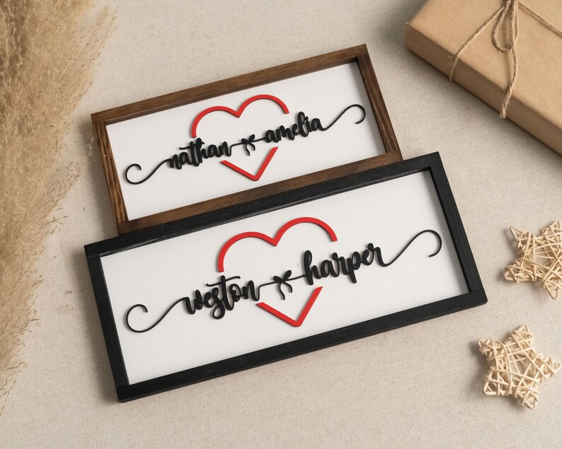 Personalized Couples Name Sign With Heart for Romantic Home Decor Y32 ...