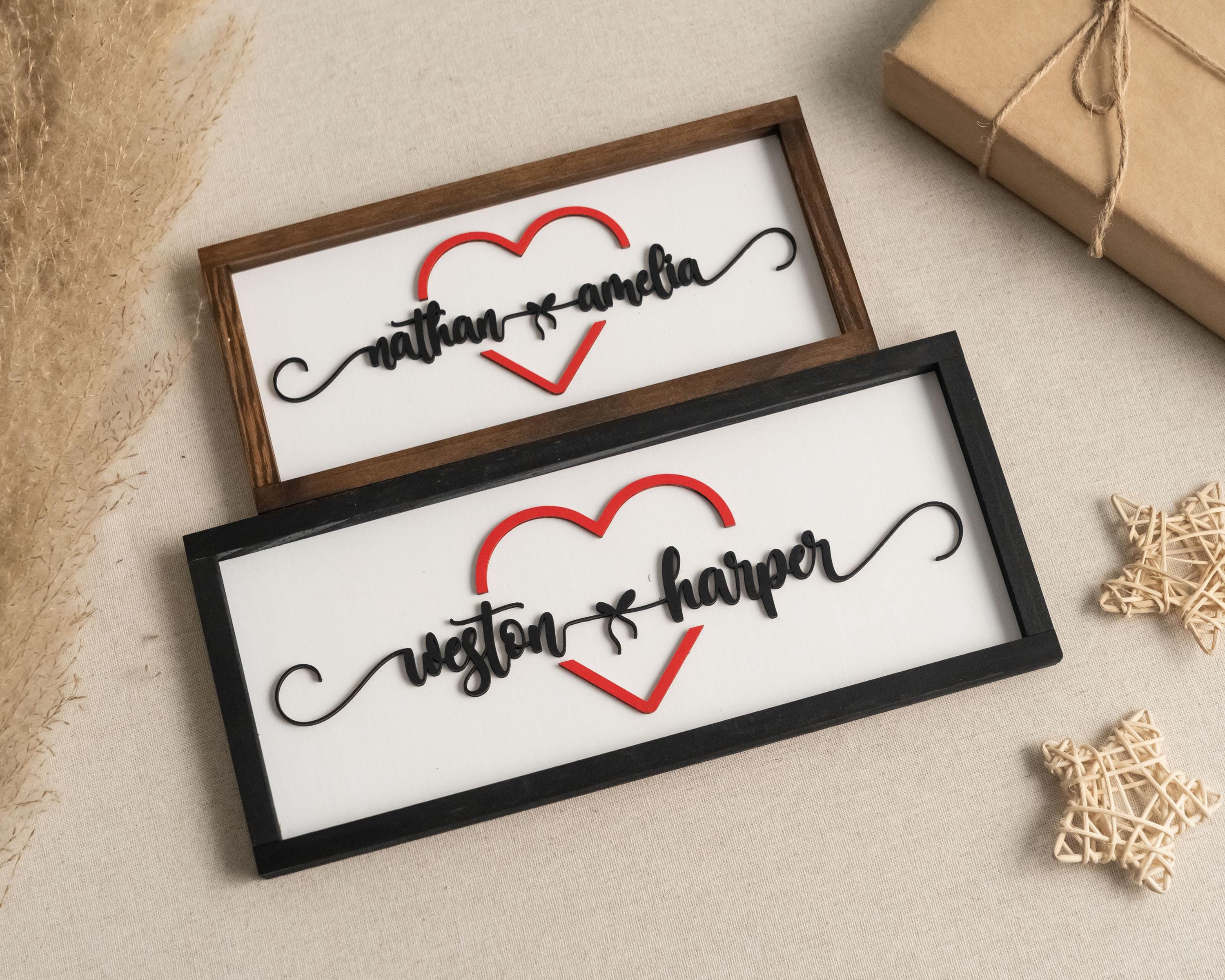 Personalized Couples Name Sign With Heart for Romantic Home Decor Y32 ...