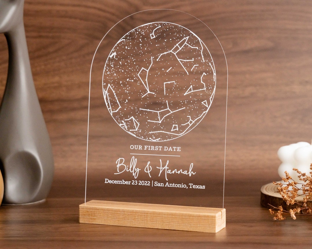 Custom Star Map by Date, Custom Acrylic, Gift for Couples, Wedding Gift ...
