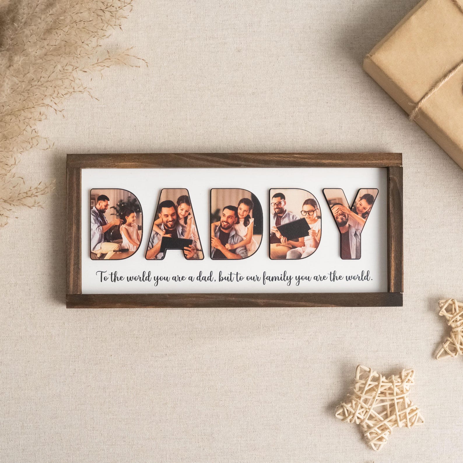 Custom Dad Photo Frame, Personalized Wooden Gift for Dad, Father's Day ...