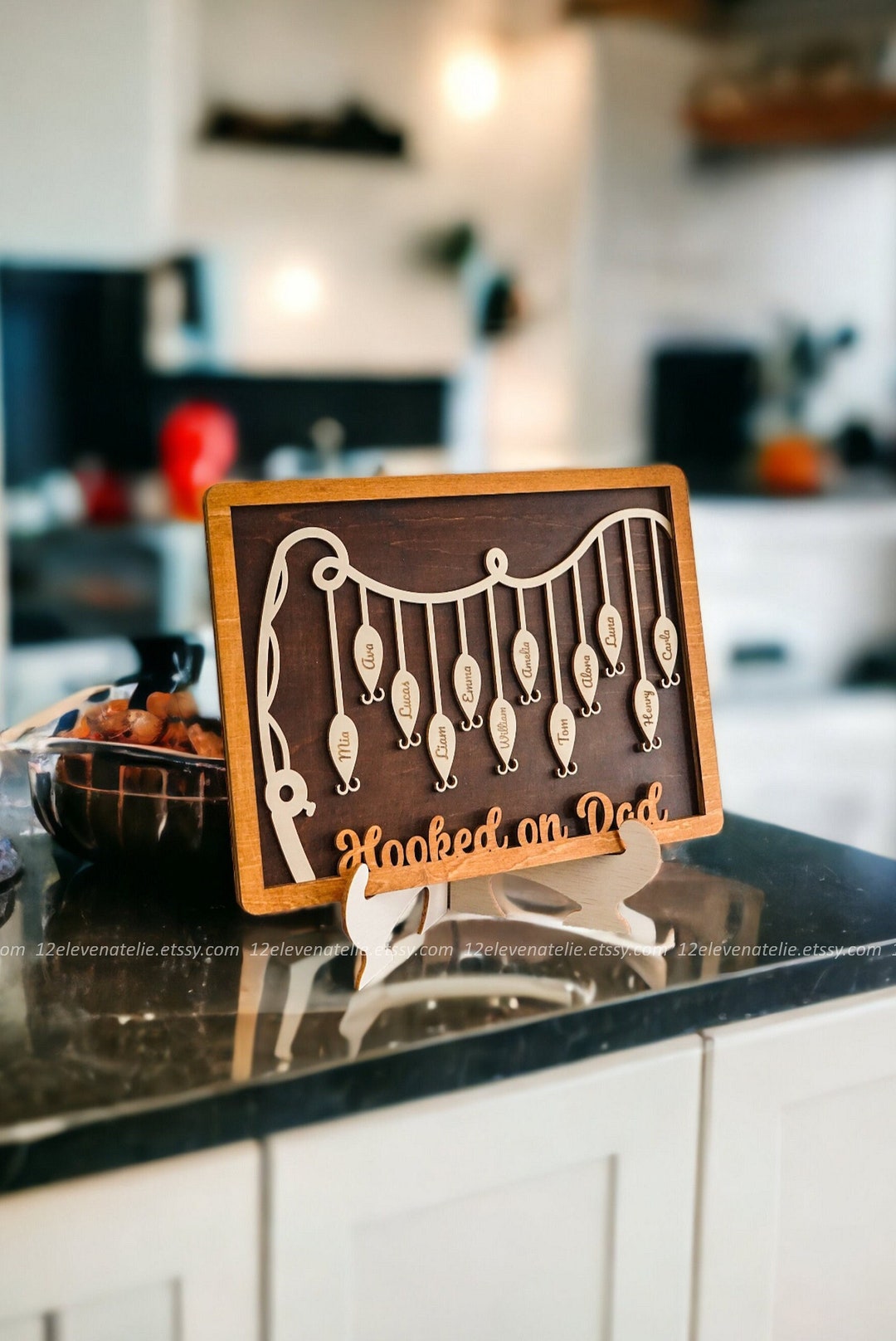 Framed Hook on Grandpa, Wooden Signs, Personalized Gift, Father's Day ...