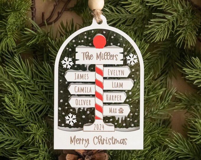 Custom Custom Family North Pole Christmas Ornament, Personalized ...