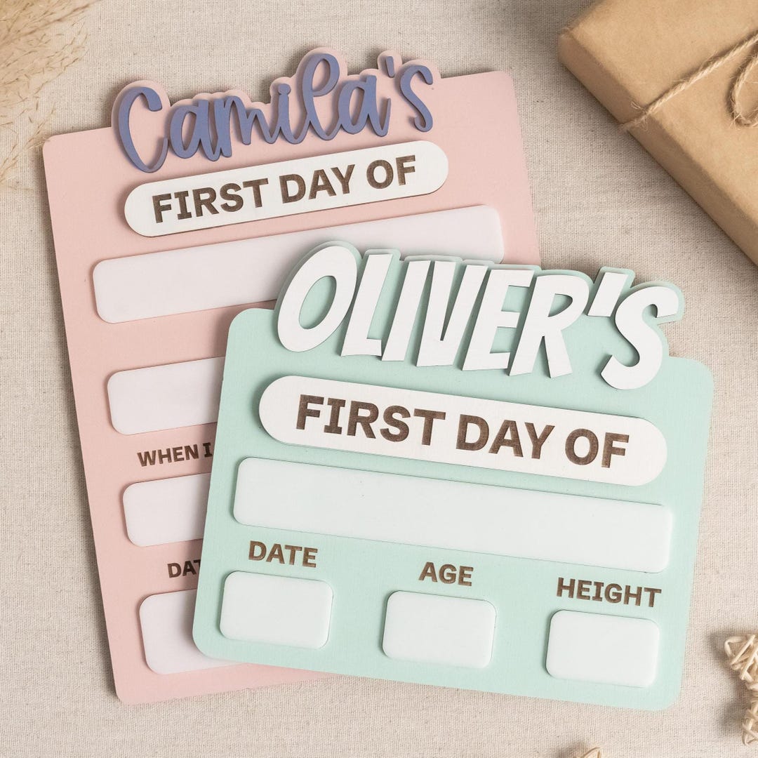 Personalized First Day of School Sign, Last Day, Milestone Board, Back ...