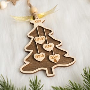 Personalized Family Christmas Tree Ornament 2024, With Family Member ...