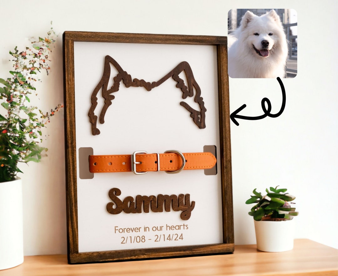 Pet Ear Collar Holder, Pet Loss Gifts Dog, Unique Dog Gift, Pet Lover ...