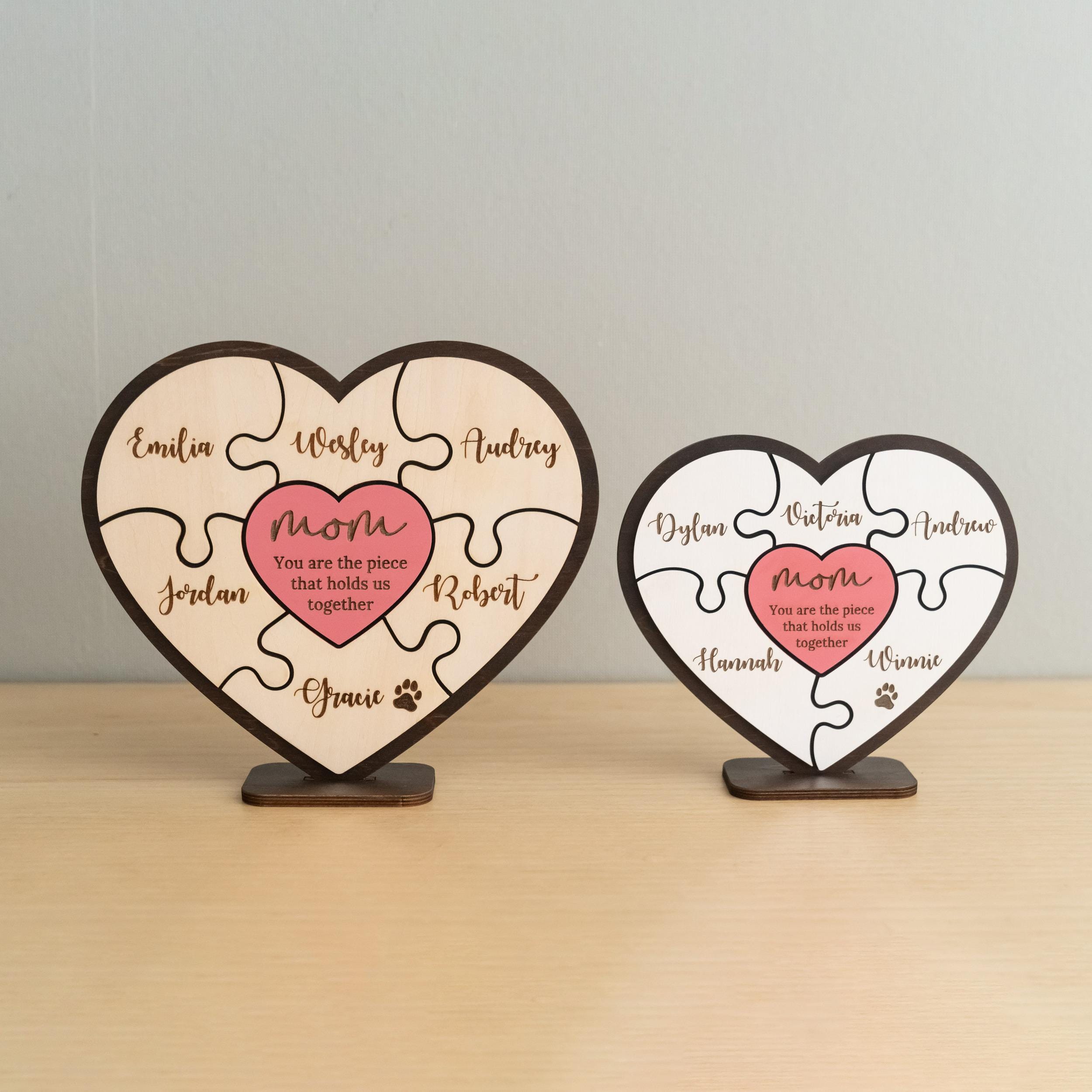 Mom Puzzle Pieces Sign, Personalized Puzzle, Unique Mum Gift, Mothers ...