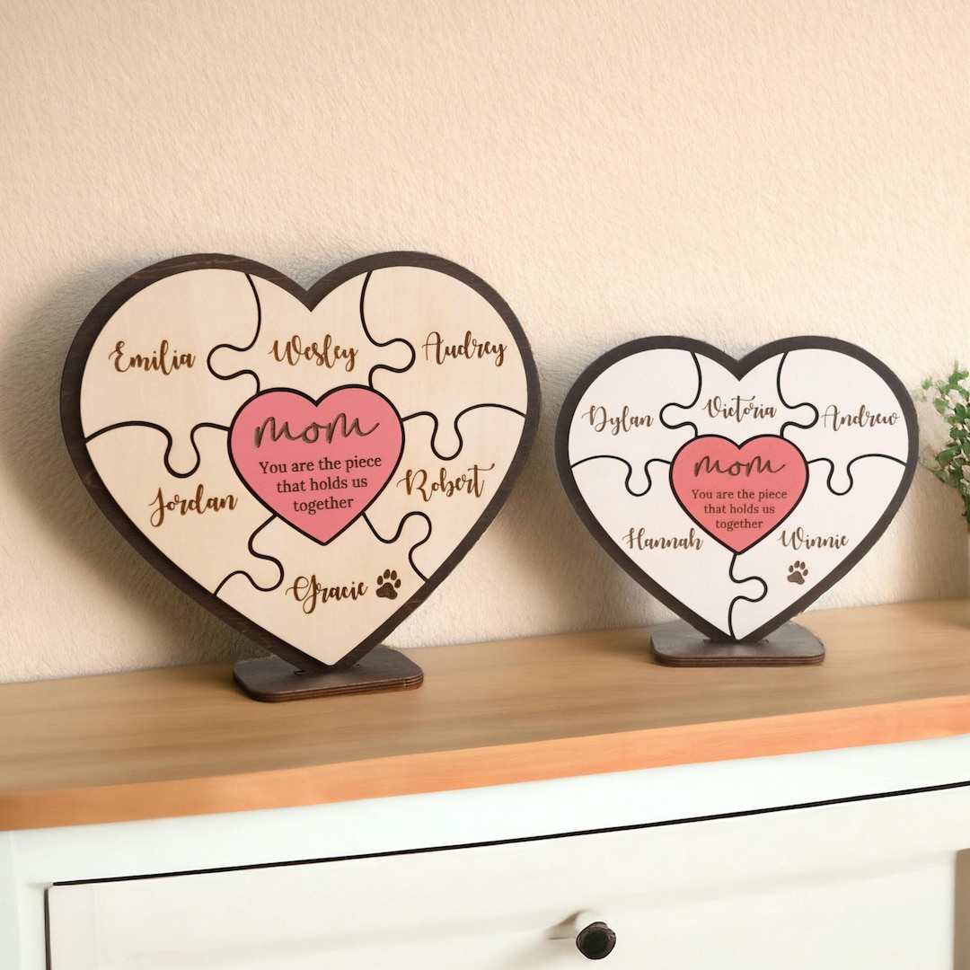 Mom Puzzle Pieces Sign, Personalized Puzzle, Unique Mum Gift, Mothers ...