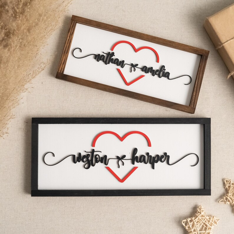 Personalized Couples Name Sign With Heart for Romantic Home Decor Y32 ...