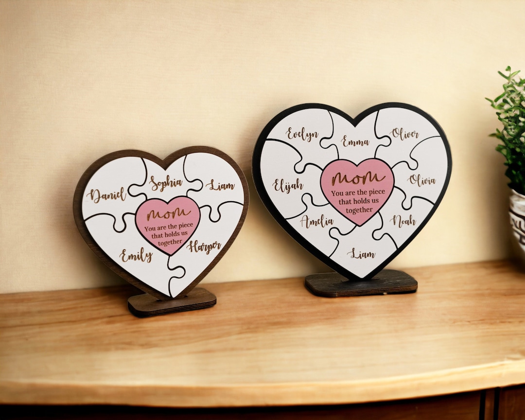 Mom Puzzle Pieces Sign, Personalized Puzzle, Unique Mum Gift, Mothers ...