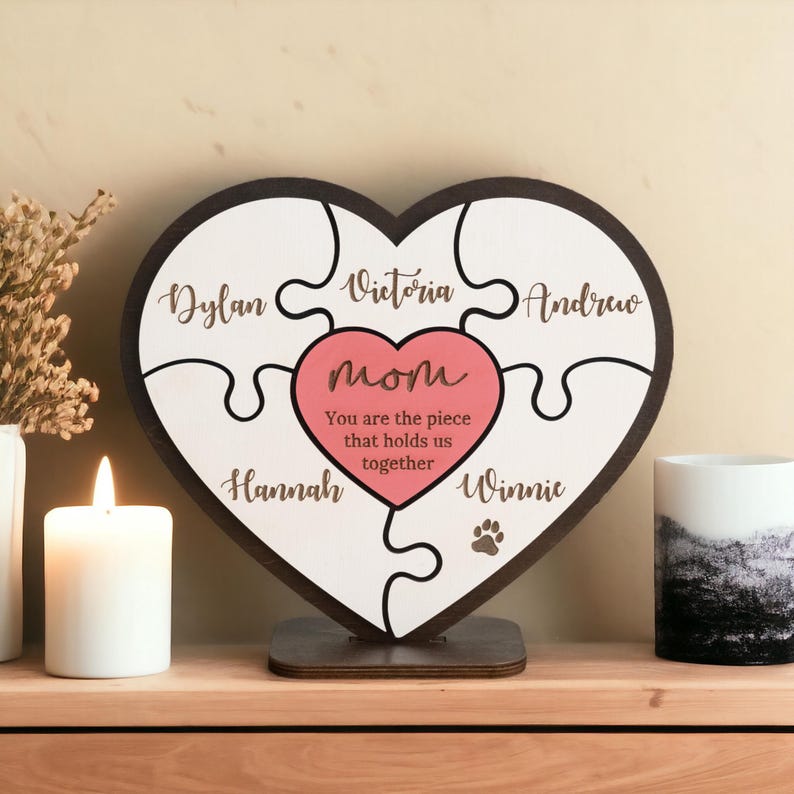 Mom Puzzle Pieces Sign, Personalized Puzzle, Unique Mum Gift, Mothers ...