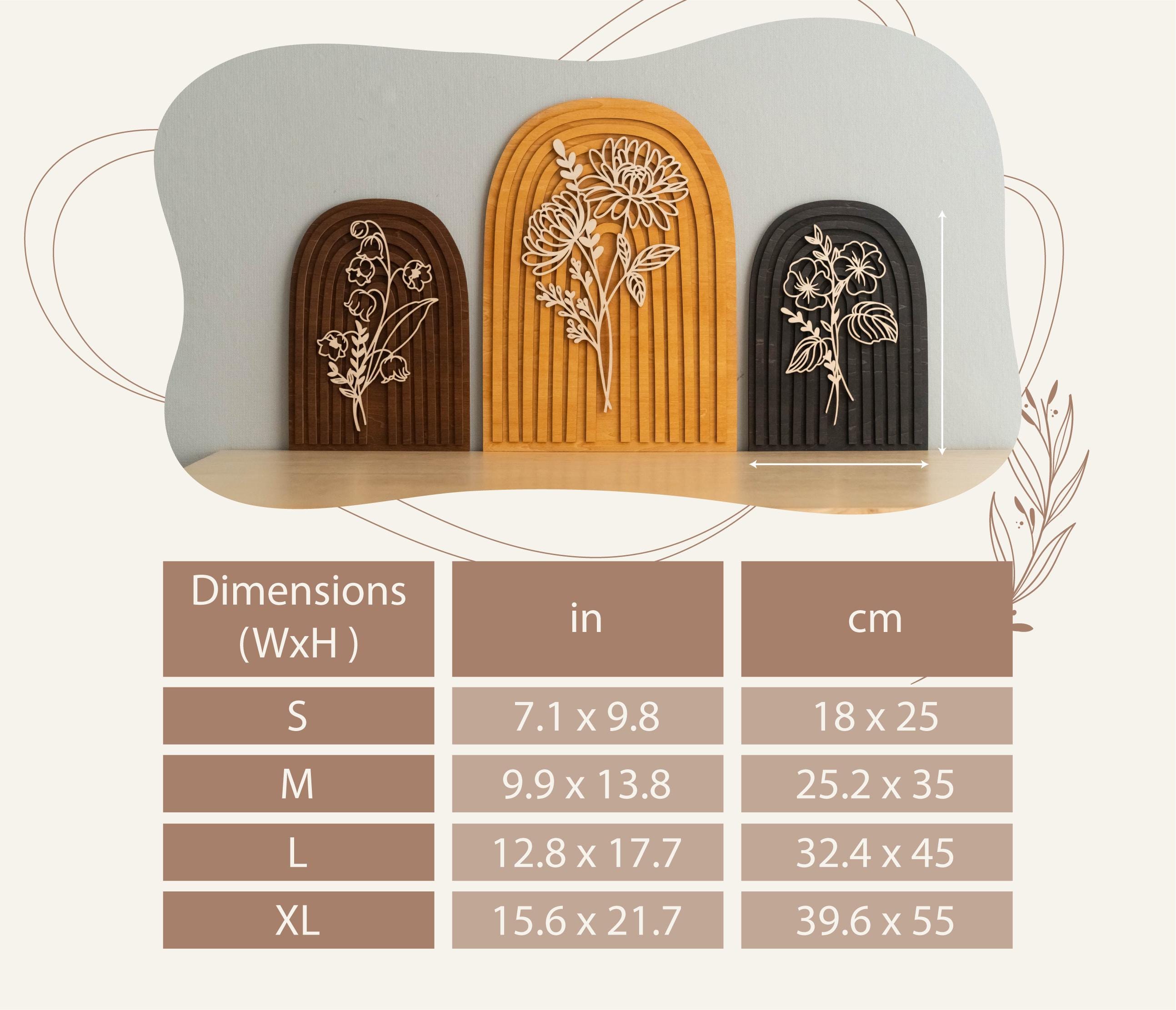 Wildflower Botanical Floral Wood Wall Hanging, Birth Month Flower Gift ...
