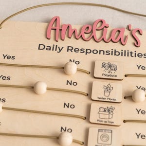 Custom Wooden Chore Chart for Kids – Personalized Task Tracker Y96 - Etsy