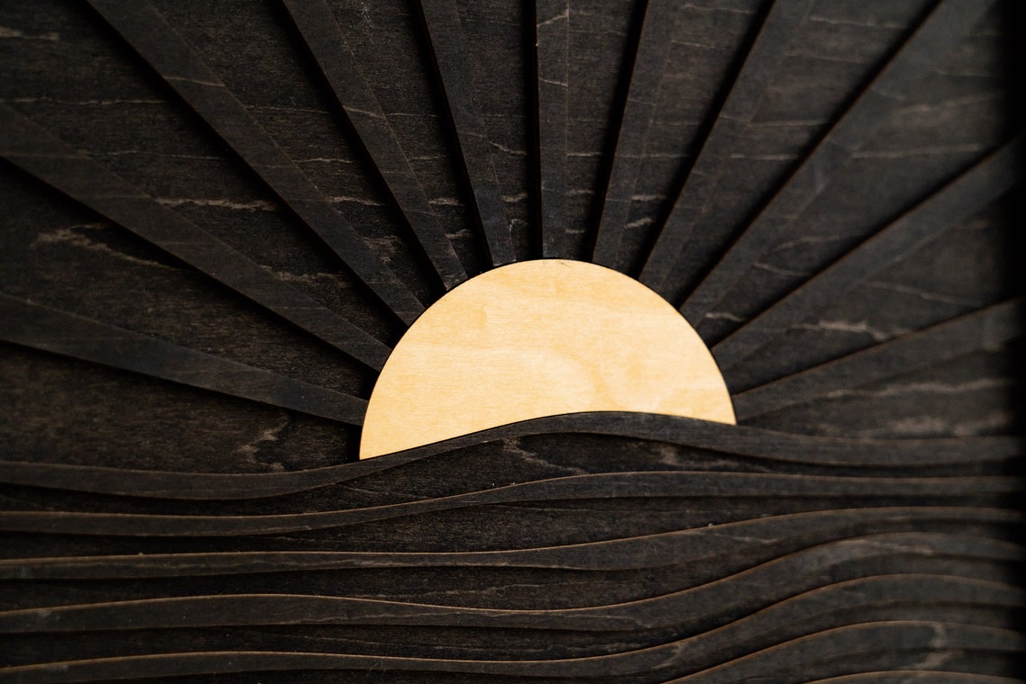 Sun Wood Wall Decor, Sunshine Wall Art, Minimalist Boho Sun, Sunrise ...
