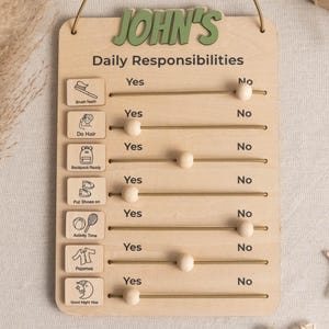 Custom Wooden Chore Chart for Kids – Personalized Task Tracker Y96 - Etsy