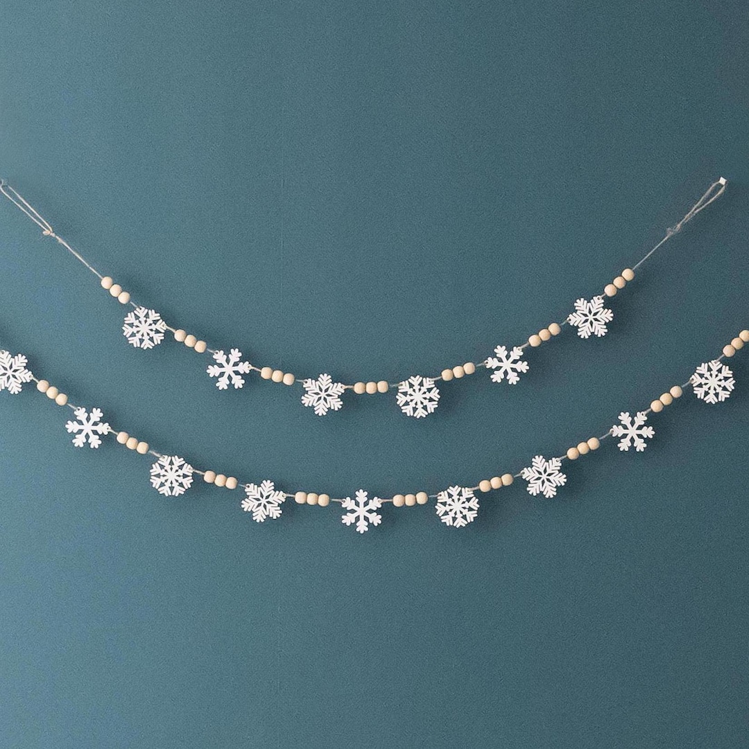 Christmas Snowflake Garland, Christmas Decor, Tree Decorations, Natural ...