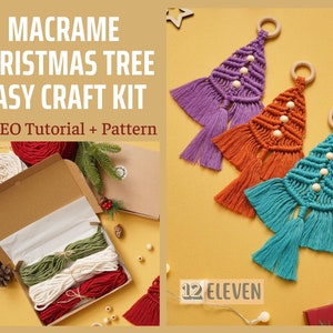 Macrame DIY KIT Christmas Tree, Festive Activity, Holiday Craft Night, Christmas Craft Gift, Diy ...