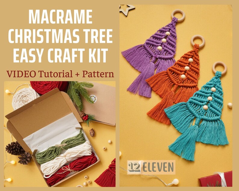 Macrame DIY KIT Christmas Tree Festive Activity Holiday - Etsy