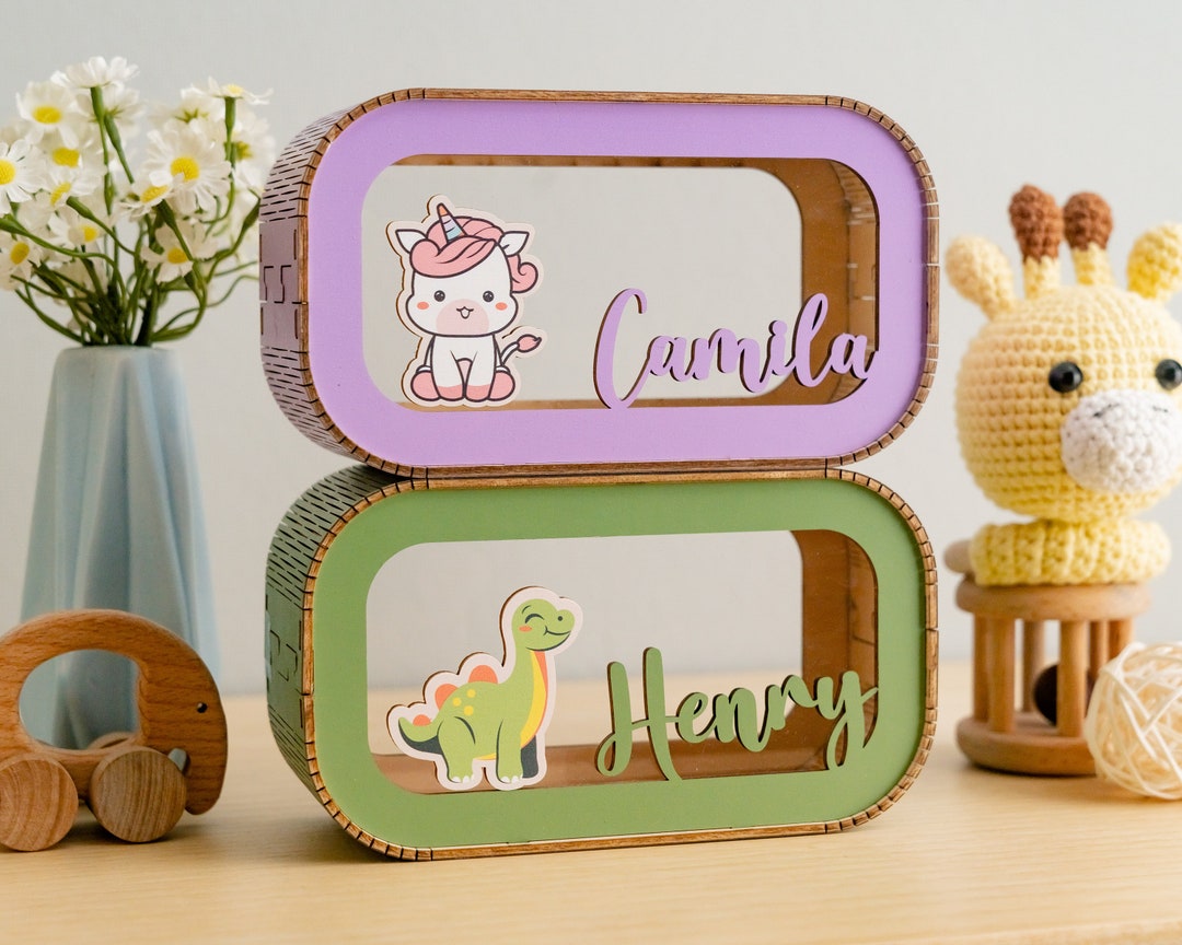 Piggy Bank With Name, Kids Bank, Baby Keepsake Box, Baby Coin Bank ...