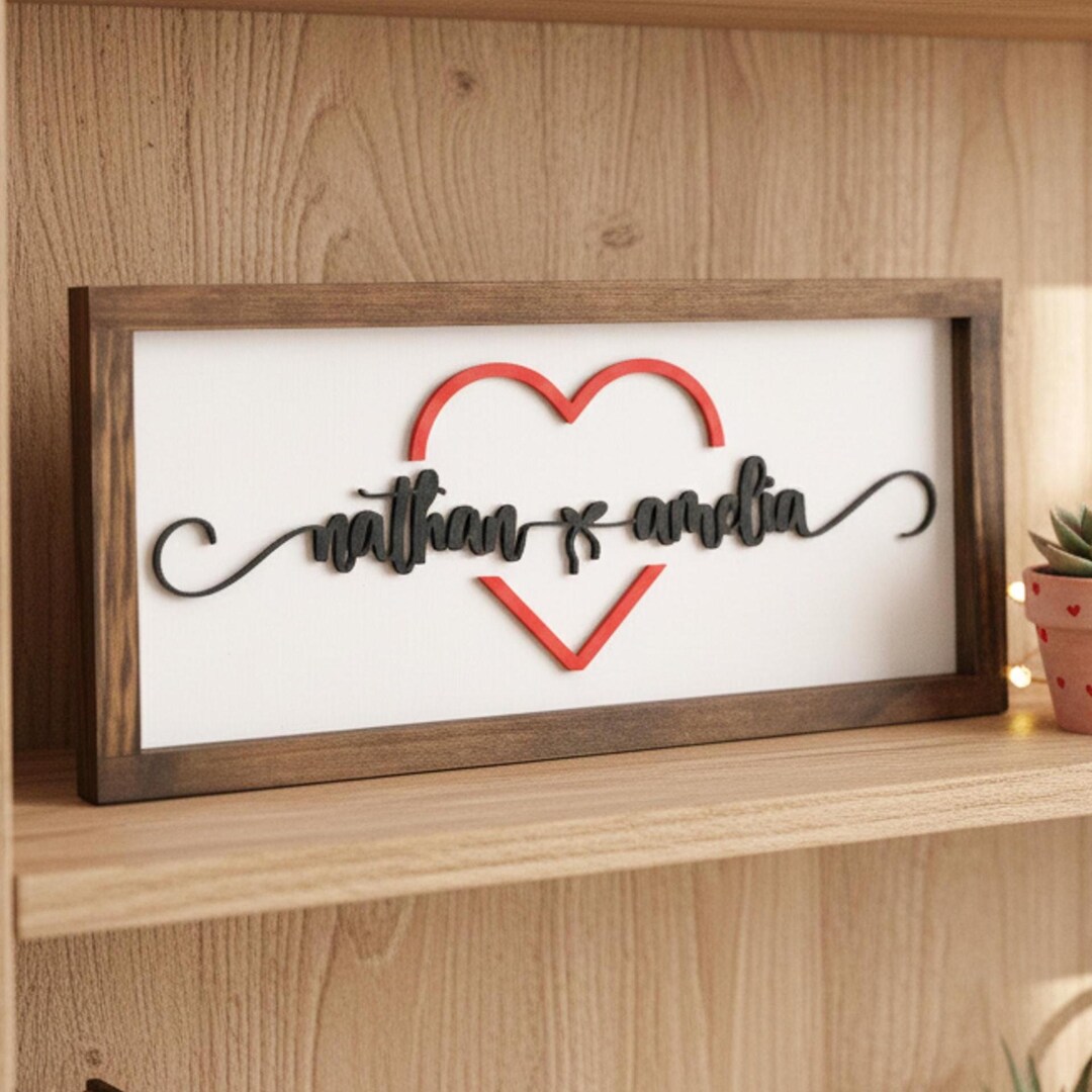 Custom Couple Name Sign – Rustic Wood Home Decor Y32 - Etsy