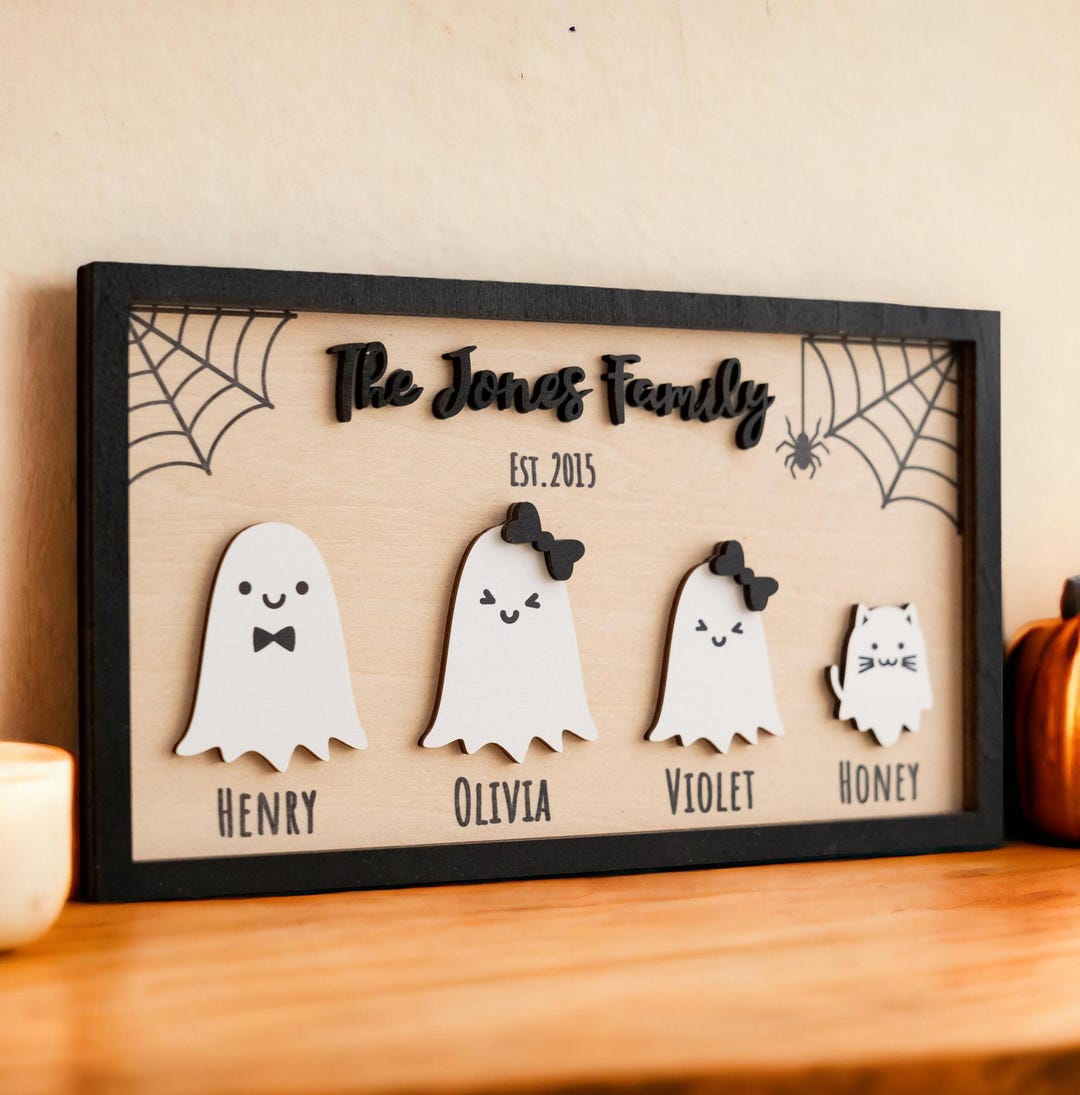 Halloween Family Portrait, Personalized Family Print, Halloween ...