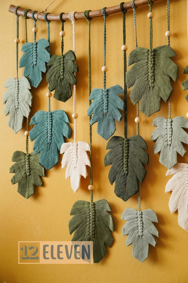 Custom Monstera Leaf Wall Hanging Macrame Wall Decor - Etsy