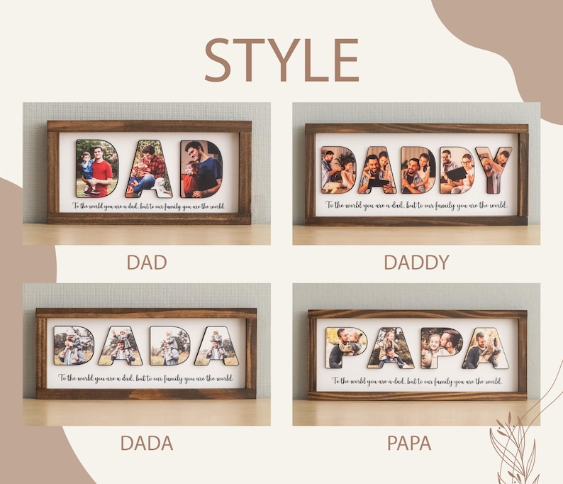 Personalized Photo Frame for Dad, Custom Wooden Father Gift, Father's ...