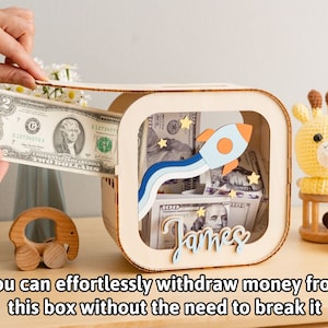 Baby Letter Money Box, Coin Bank, 1 Year Old Gift, Money Banks, Wooden ...