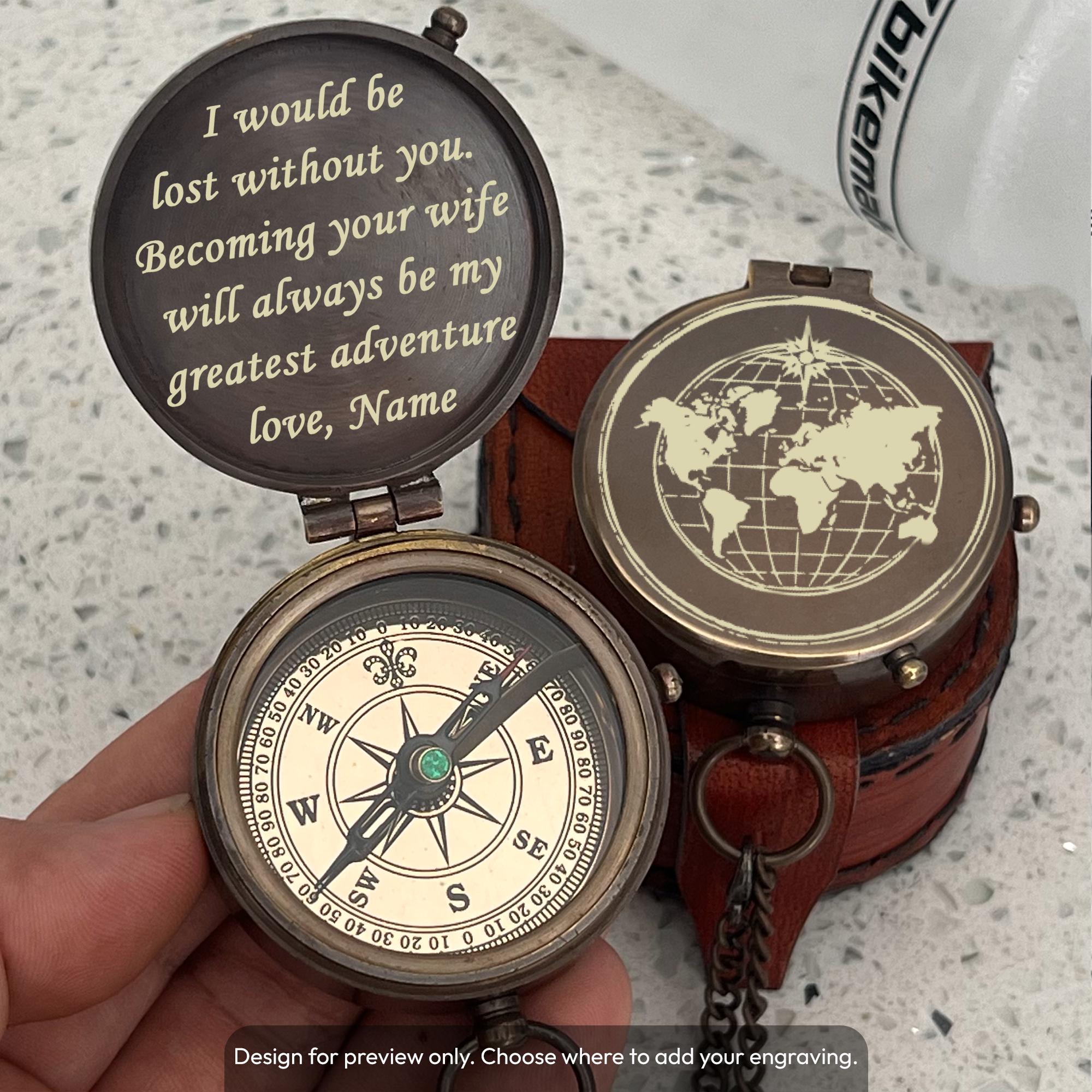 Personalized Working Antique Compass Gift for Son and Grandson, Custom ...