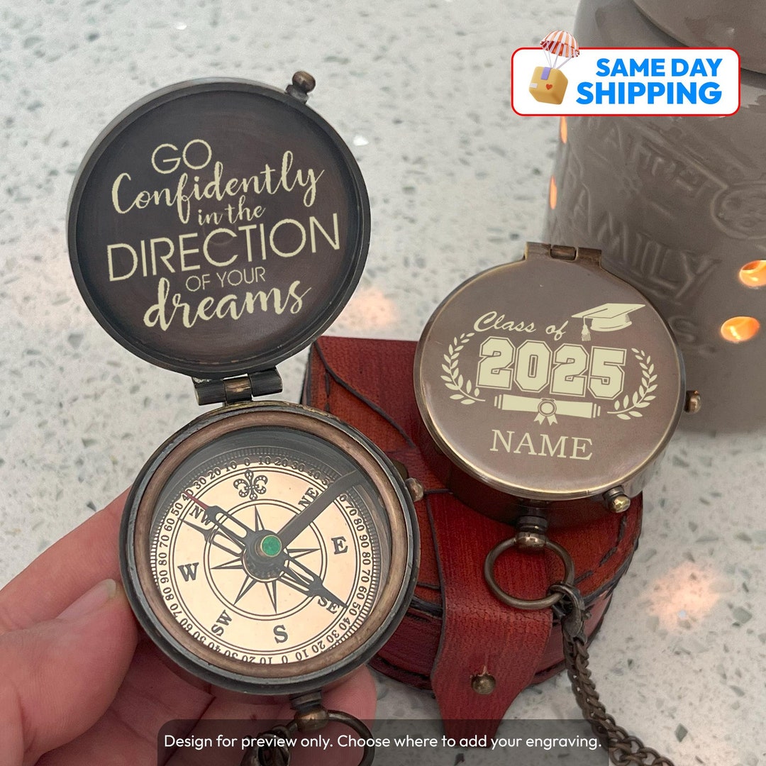 Graduation Gift Compass, Personalized Graduation Keepsake ...