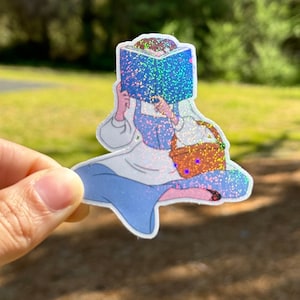 Reading Belle Sticker | Beauty & the Beast Sticker | Kindle Sticker - Etsy