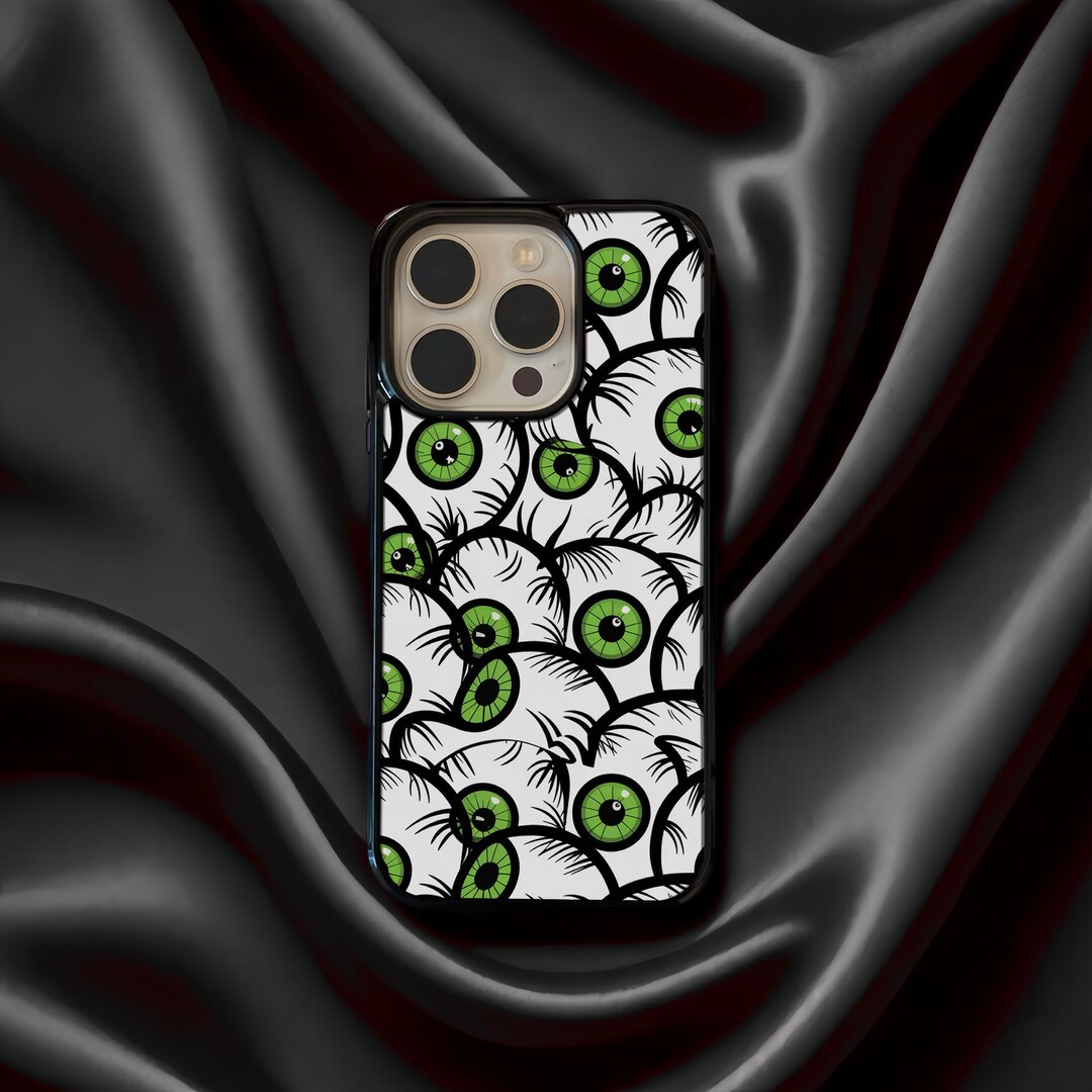 Green Eyeball iPhone Case, Creepy Eye Art Phone Cover, Gothic Horror ...
