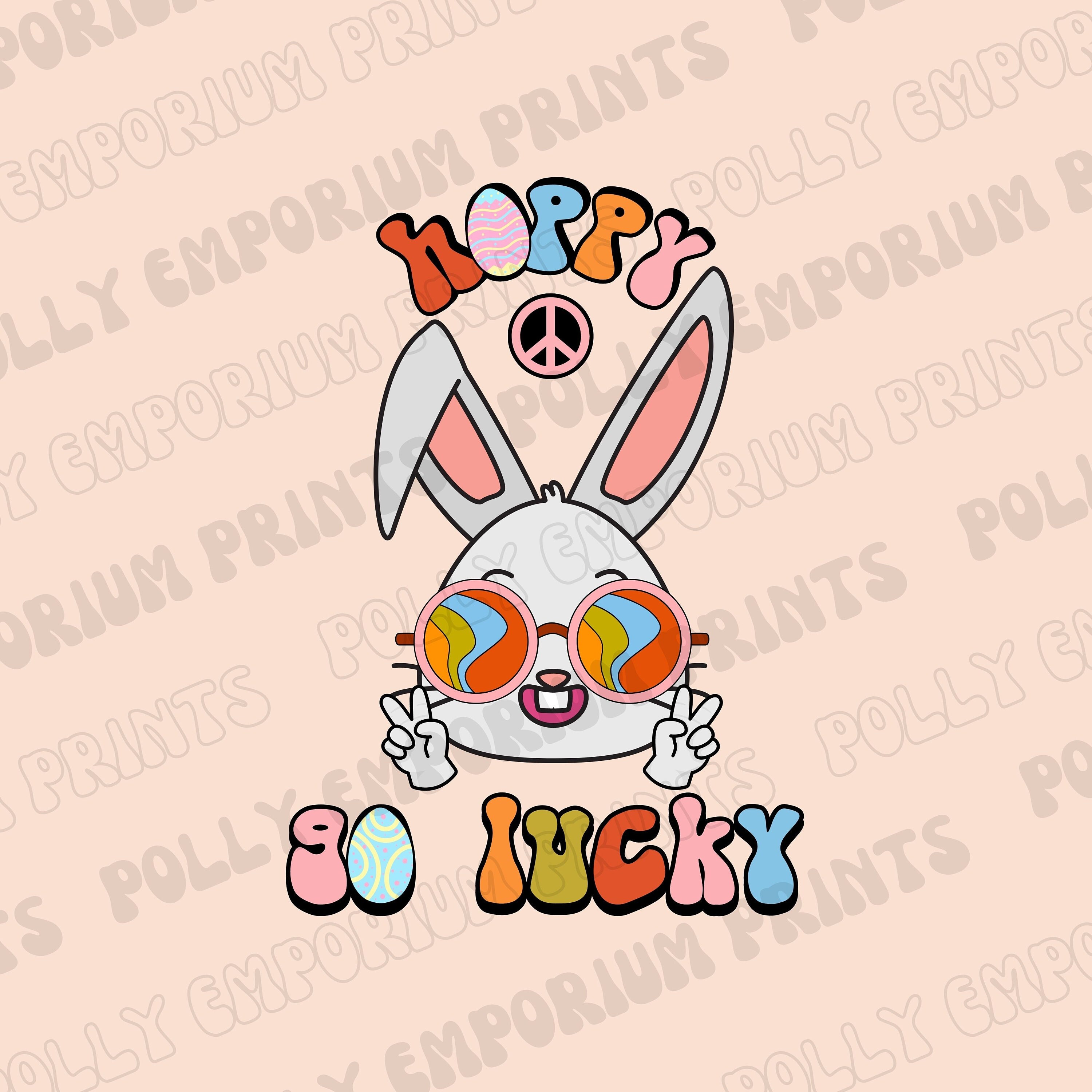 Hoppy Go Lucky Png, Easter Sublimation Design Digital Download, Retro ...