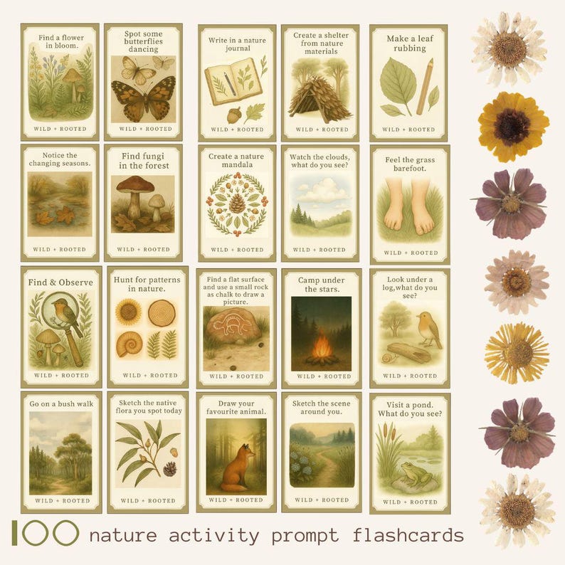 100 Nature Inspired ACTIVITY PROMPT Flashcards - Etsy