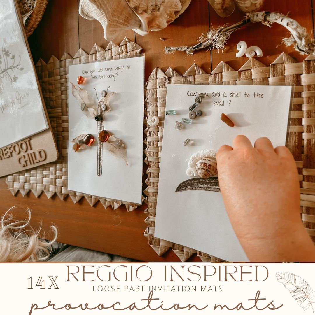 14 Nature Invitation PROVOCATION MATS Reggio Inspired Playdough Loose ...