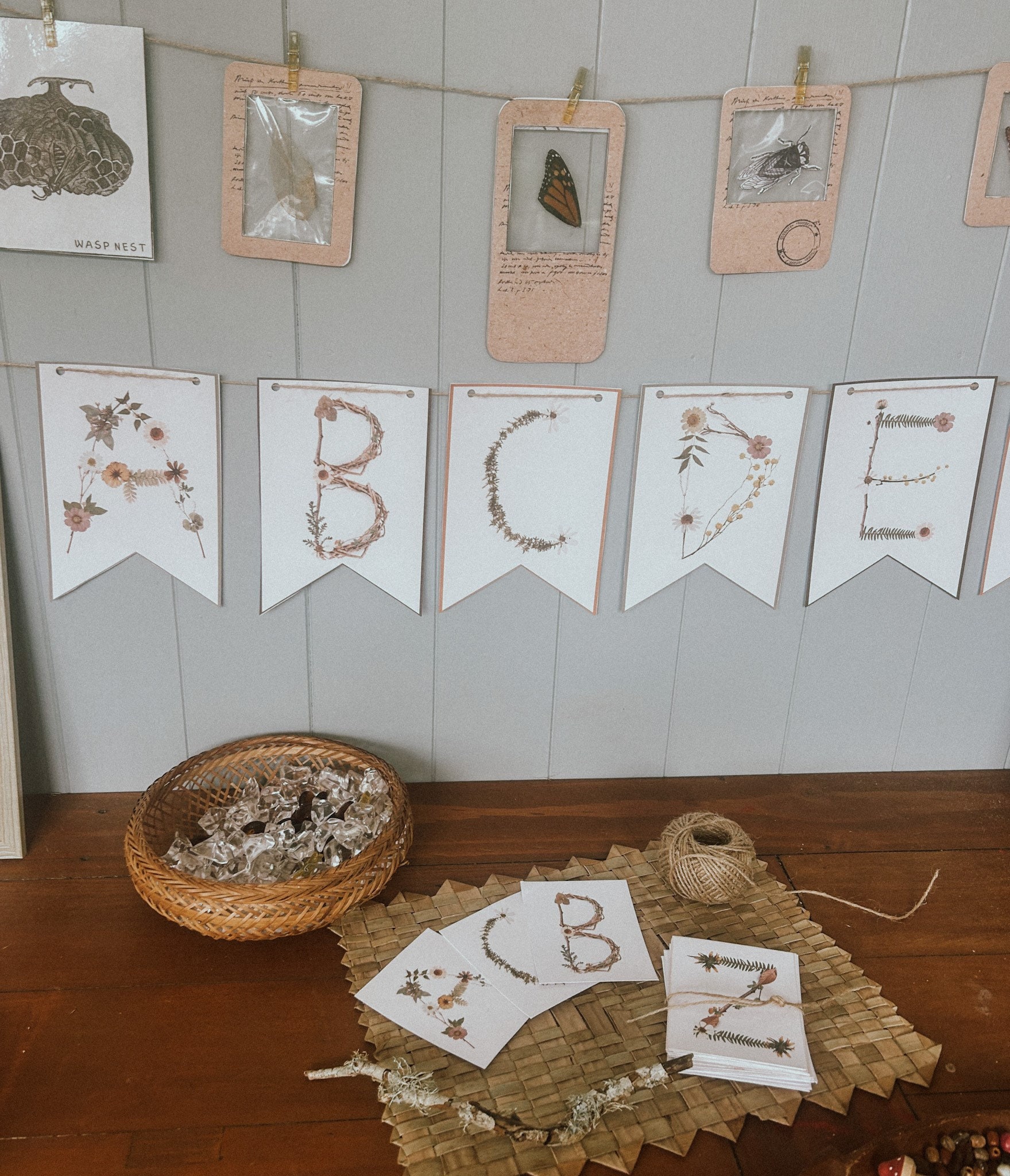Handmade Wild-school ALPHABET FLASHCARDS & Bunting Poster - Etsy
