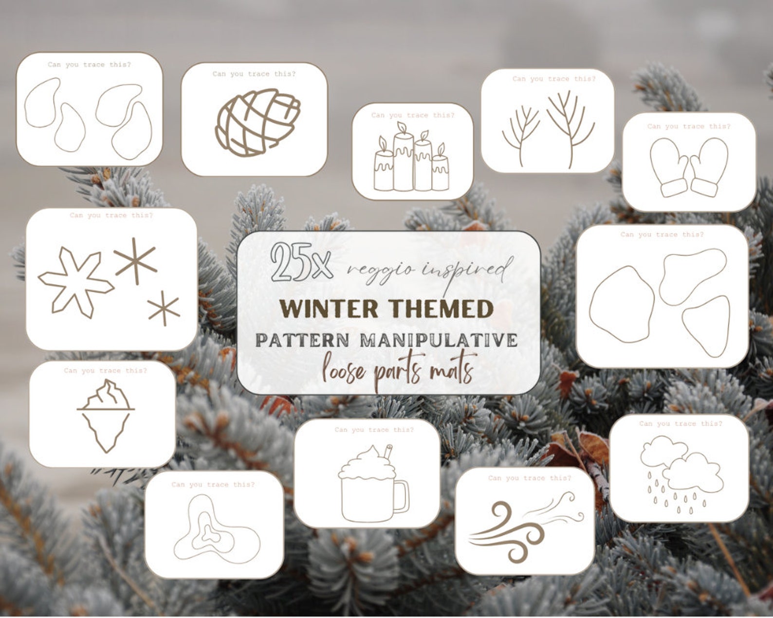 Reggio Inspired WINTER Pattern Manipulative Mats X25 - Etsy