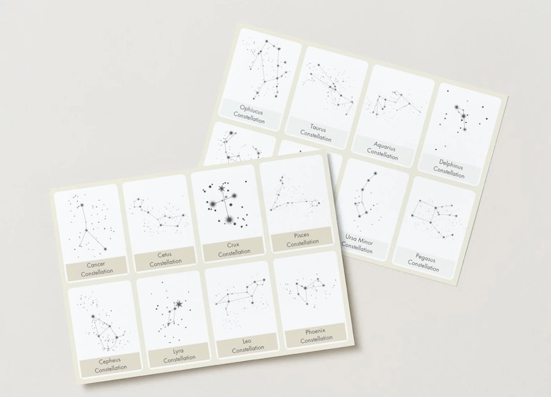 80x Constellation Flashcards - Etsy