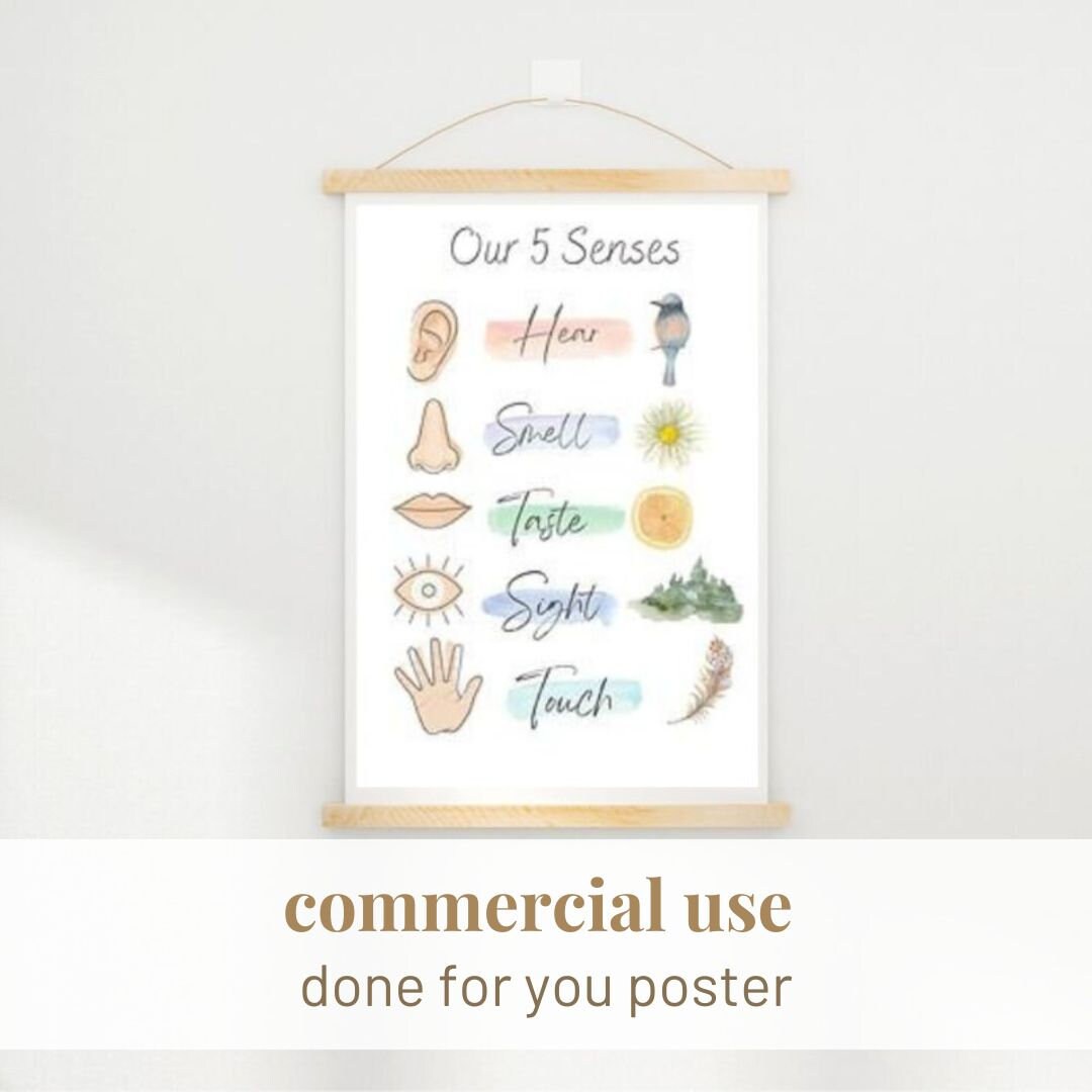 DONE FOR YOU 5 Senses Poster A4 - Commercial Use Plr. - Etsy