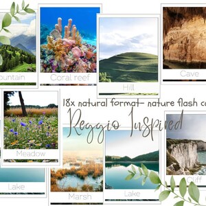 36xreggio Inspired NATURAL LAND FORMATS - Vocabulary 2 Part Flash Cards ...