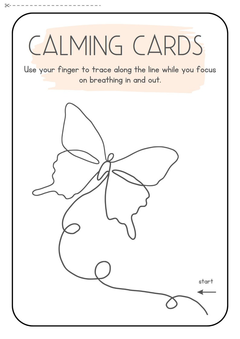 Mindfulness FINGER TRACING Calming Cards X9 - Etsy