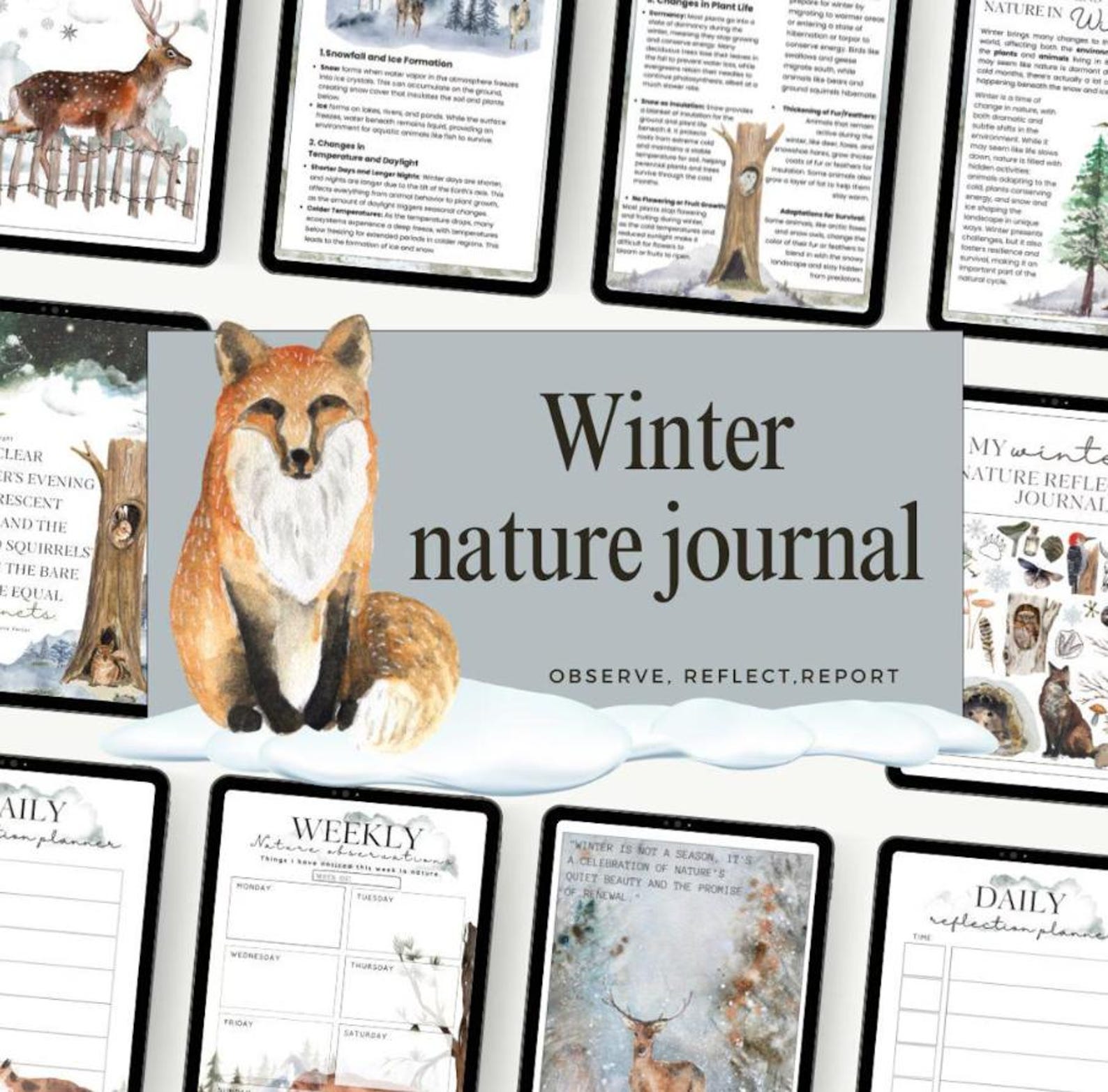 Winter Nature Journal With PLR /mrr-commercial Use - Etsy
