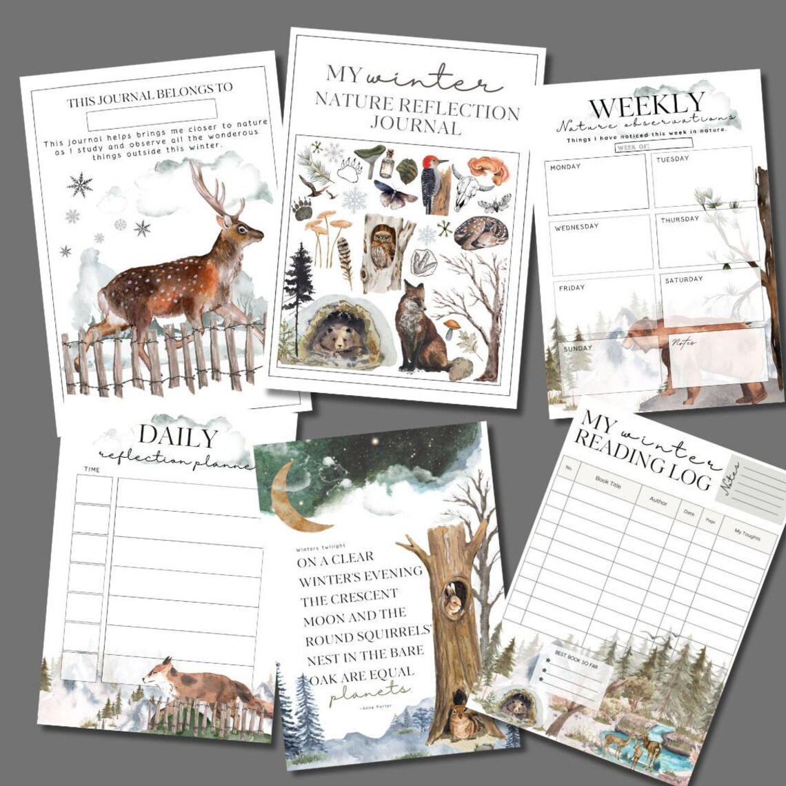 Winter Nature Journal With PLR /mrr-commercial Use - Etsy