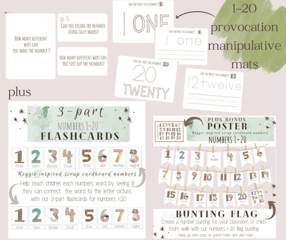 Early Learning Number 1-20 Pack - Nature Inspired - Etsy