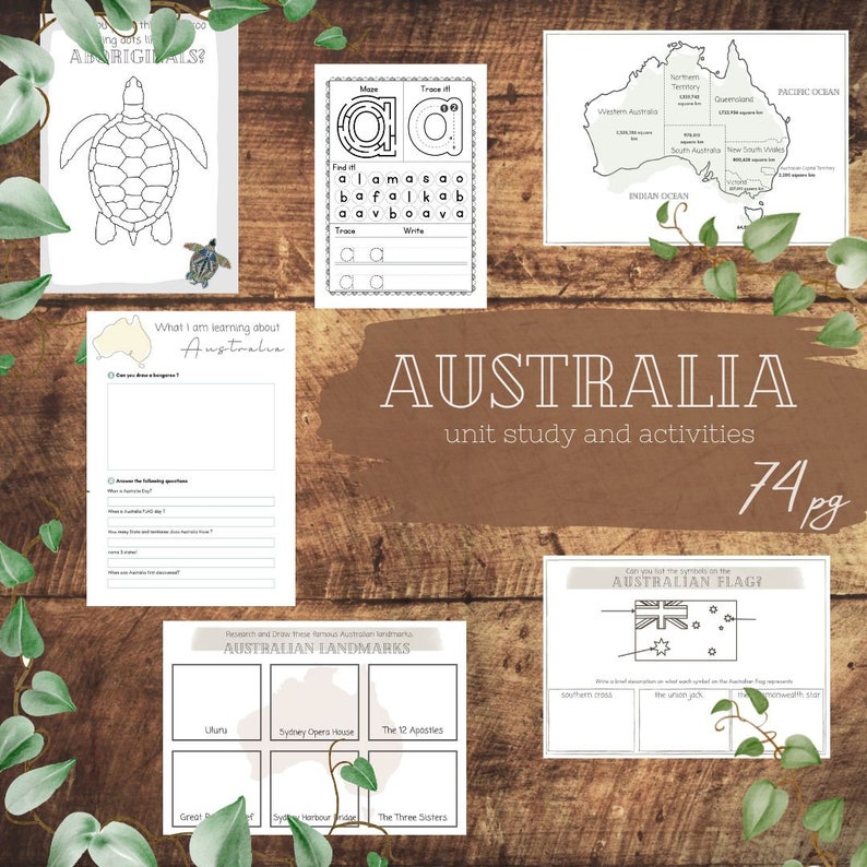 Australian Unit Learning Printable Pack 74page - Etsy